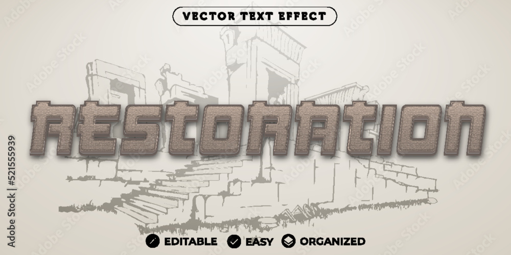 Restoration Text Effect,Fully Editable Font Text Effect Stock Vector ...