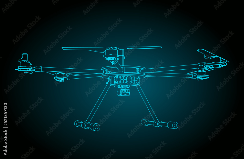 Hexacopter illustration Stock Vector | Adobe Stock