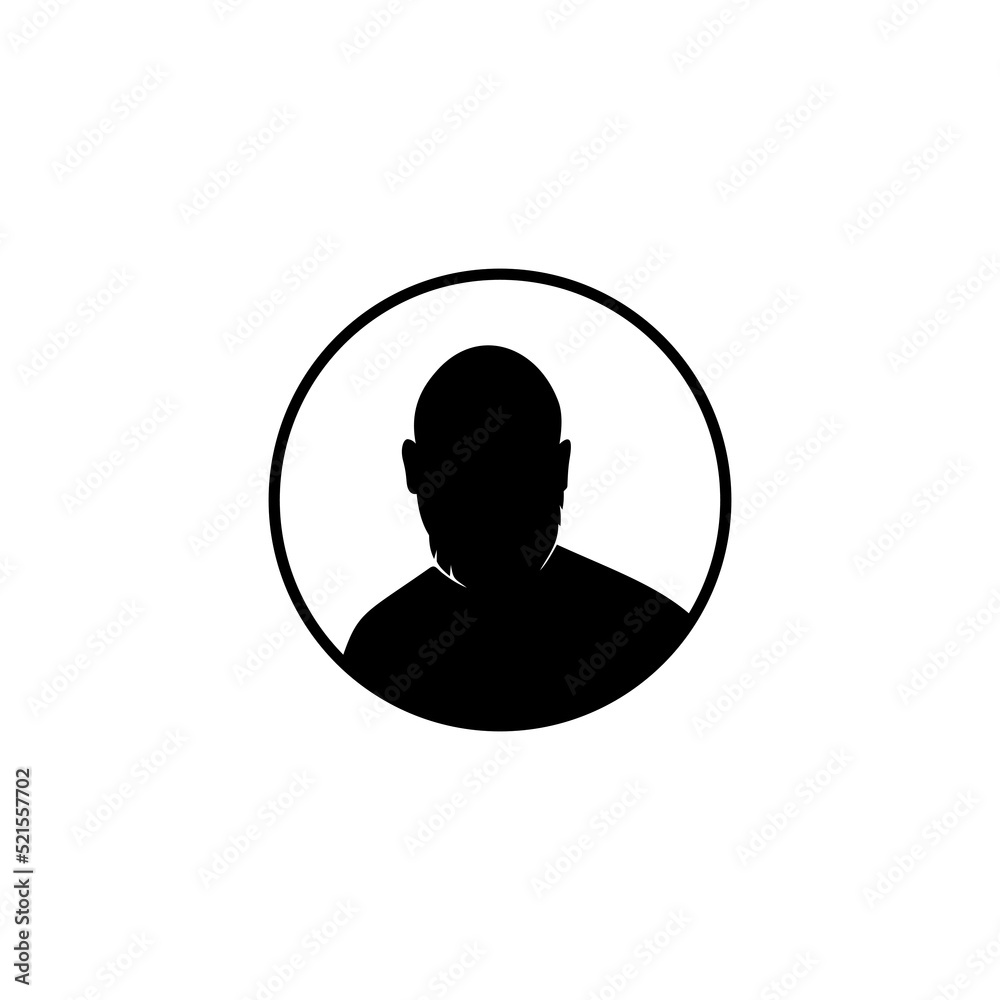 bald man silhouette vector stock illustration Stock Vector | Adobe Stock