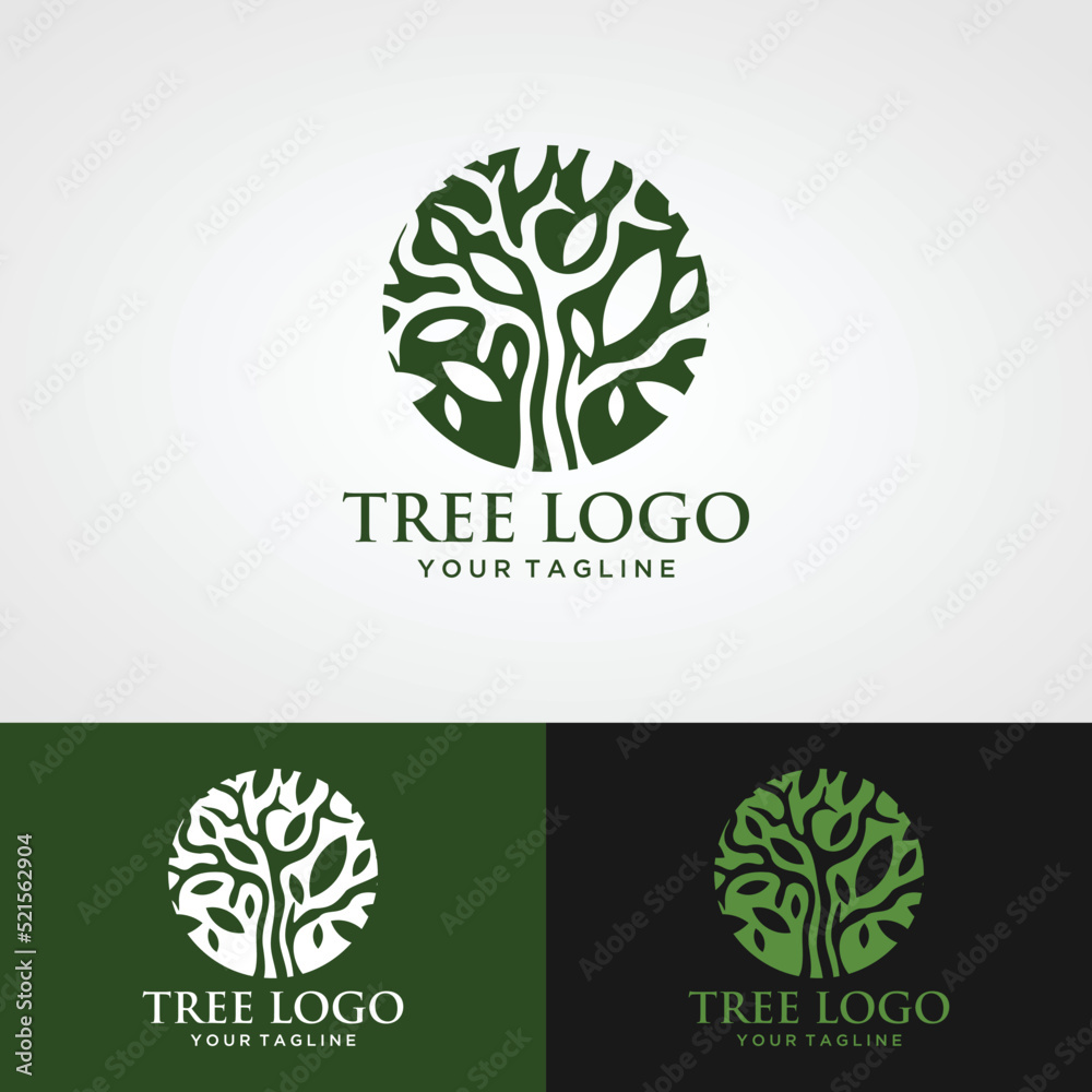 Abstract vibrant tree logo design, root vector - Tree of life logo ...