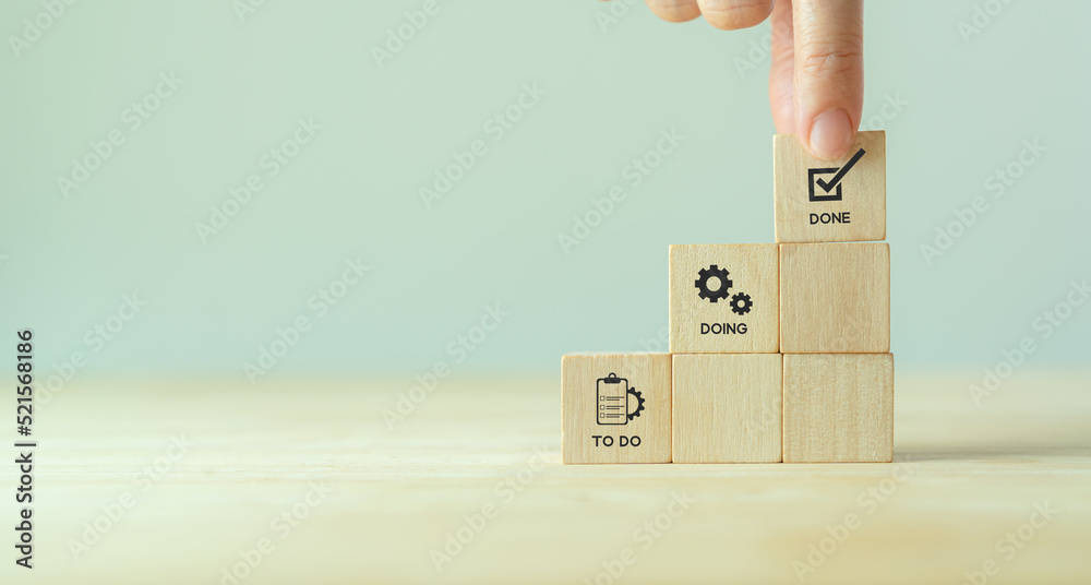 Work tracking concept; TO DO, DOING, DONE. Kanban board tools for ...