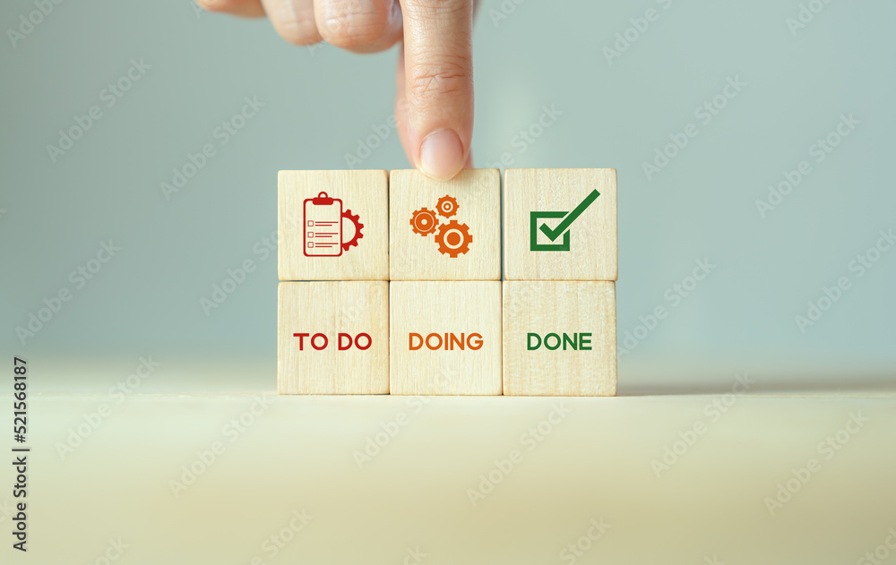 Work tracking concept; TO DO, DOING, DONE. Kanban board tools for ... Work tracking concept; TO DO, DOING, DONE. Kanban board tools for ...