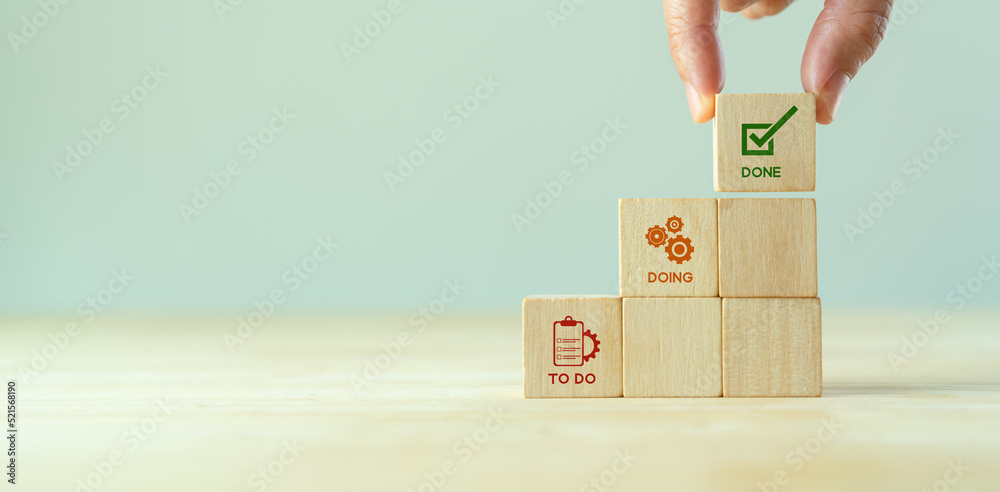 Work tracking concept; TO DO, DOING, DONE. Kanban board tools for ...