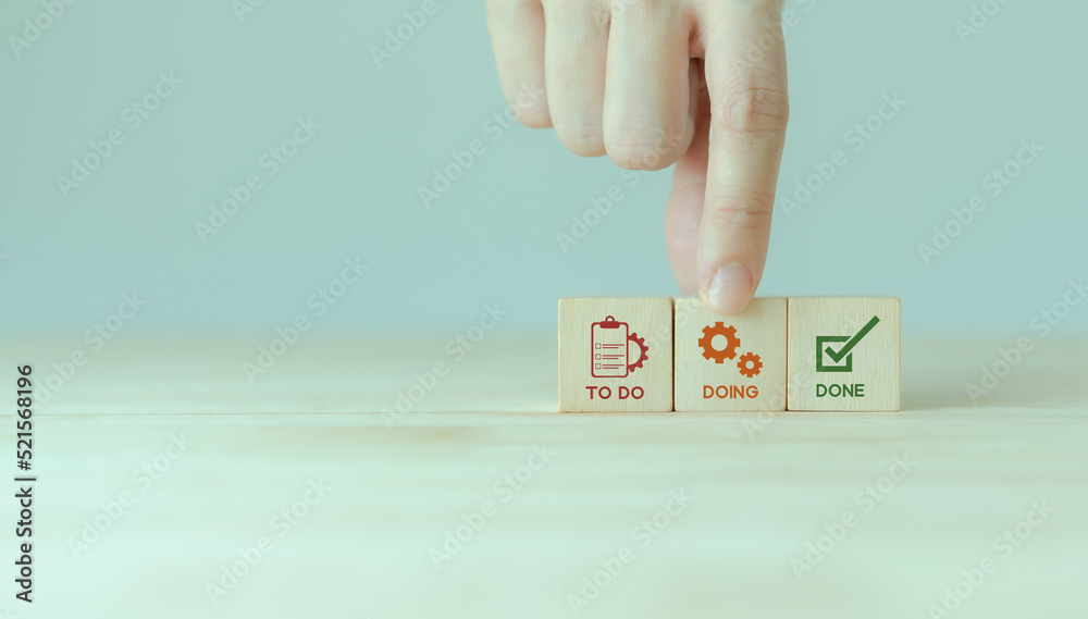 Work tracking concept; TO DO, DOING, DONE. Kanban board tools for ...