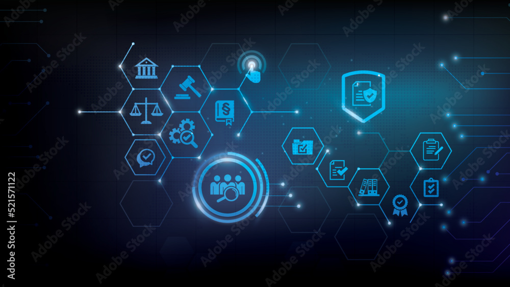 compliance icon concept: corporate mission or compliance policy or ...