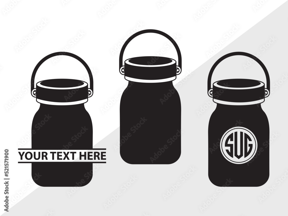 Mason Jars Monogram SVG | Bottle Svg | Jar Svg | Jam Bottle Svg | Mason ...