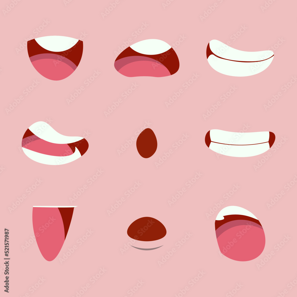 Cartoon character lips Stock Vector | Adobe Stock