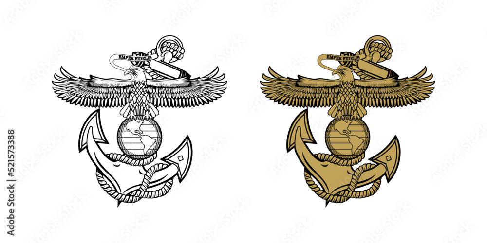 United State Marine Corps Eagle Globe and Anchor ega design ...