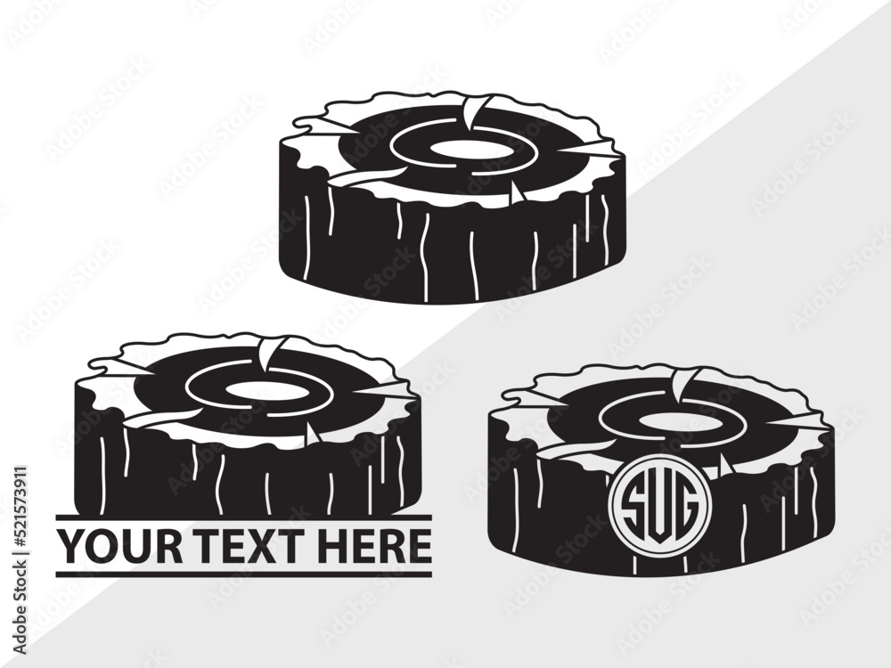 Wood Log Monogram SVG | Wood Svg | Tree log Svg | Tree Rings Svg ...