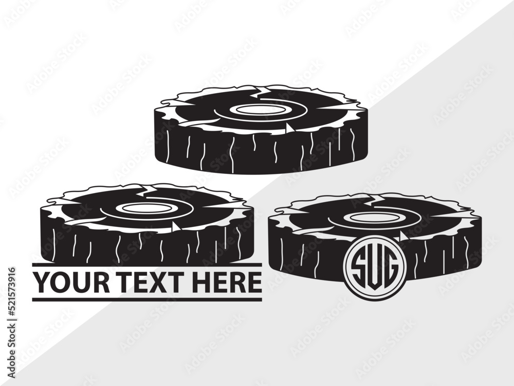 Wood Log Monogram SVG | Wood Svg | Tree log Svg | Tree Rings Svg ...