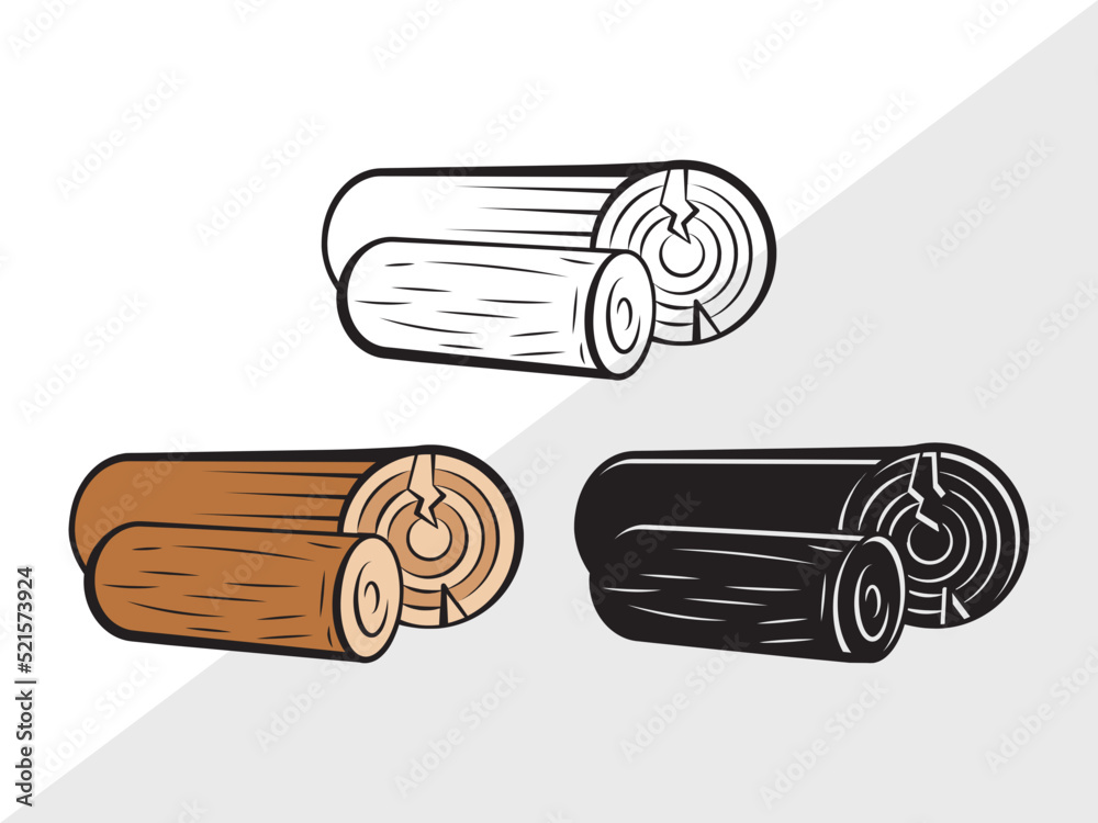 Stockvector Wood Log SVG Cut File | Wood Svg | Tree log Svg | Tree ...