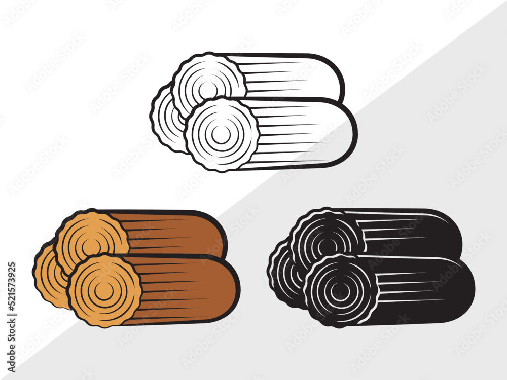 Stockvector Wood Log SVG Cut File | Wood Svg | Tree log Svg | Tree ...