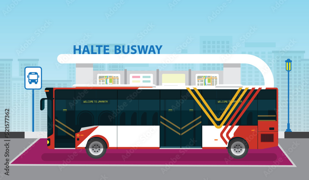 Jakarta Public Bus Transportation - Transjakarta Bus - Indonesia Stock ...