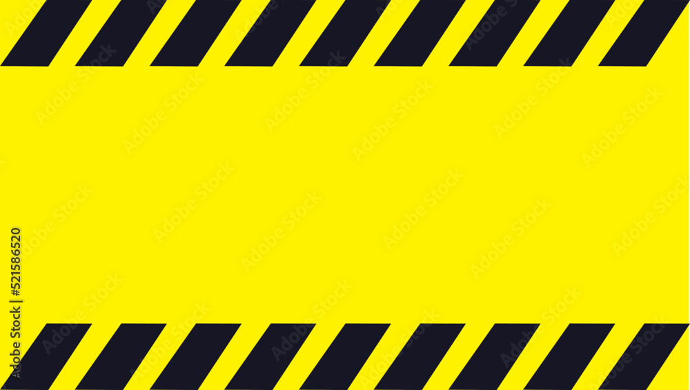 Yellow warning stripe vector template. Yellow caution warning panorama ...