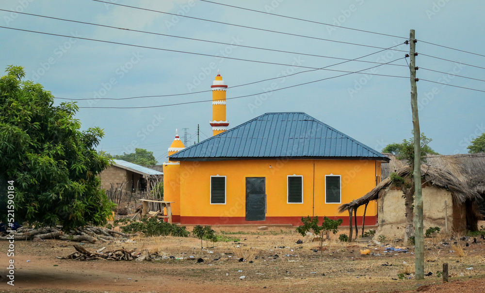 Traditional African Buildings made from Clay and Straw in Ghana village ...