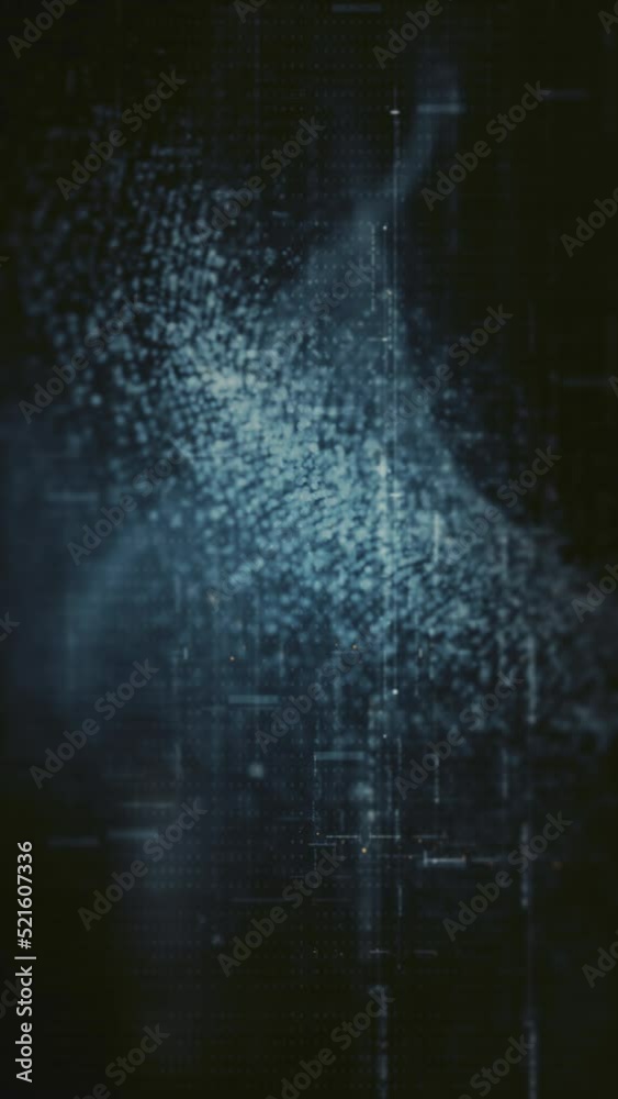 Vertical screen Format : Futuristic abstract de-focus Metaverse data ...