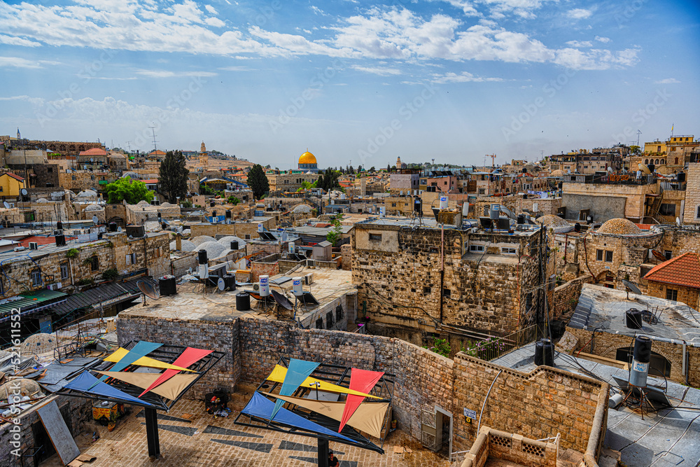 Holy Land of Israel. Jerusalem Ramparts walk views. Stock Photo | Adobe ...
