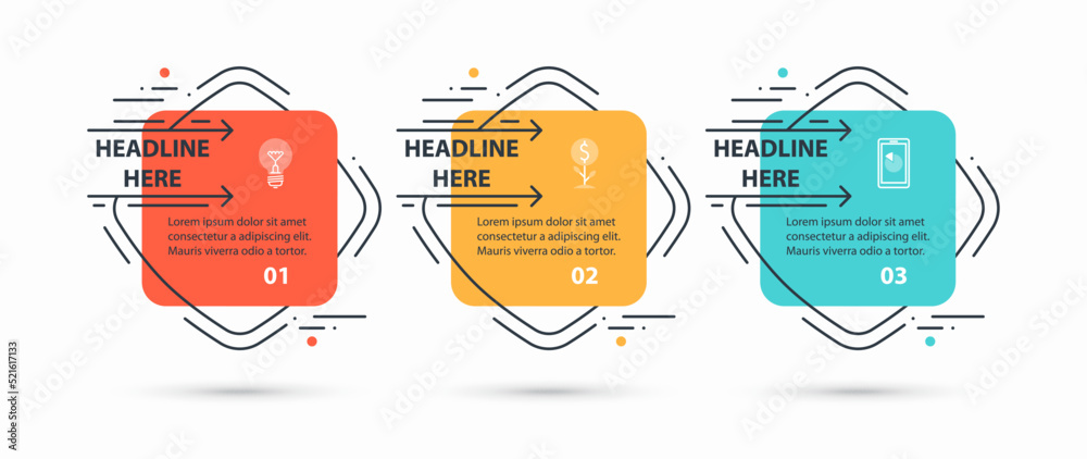 Vector infographic design template with 3 steps, numbered options ...