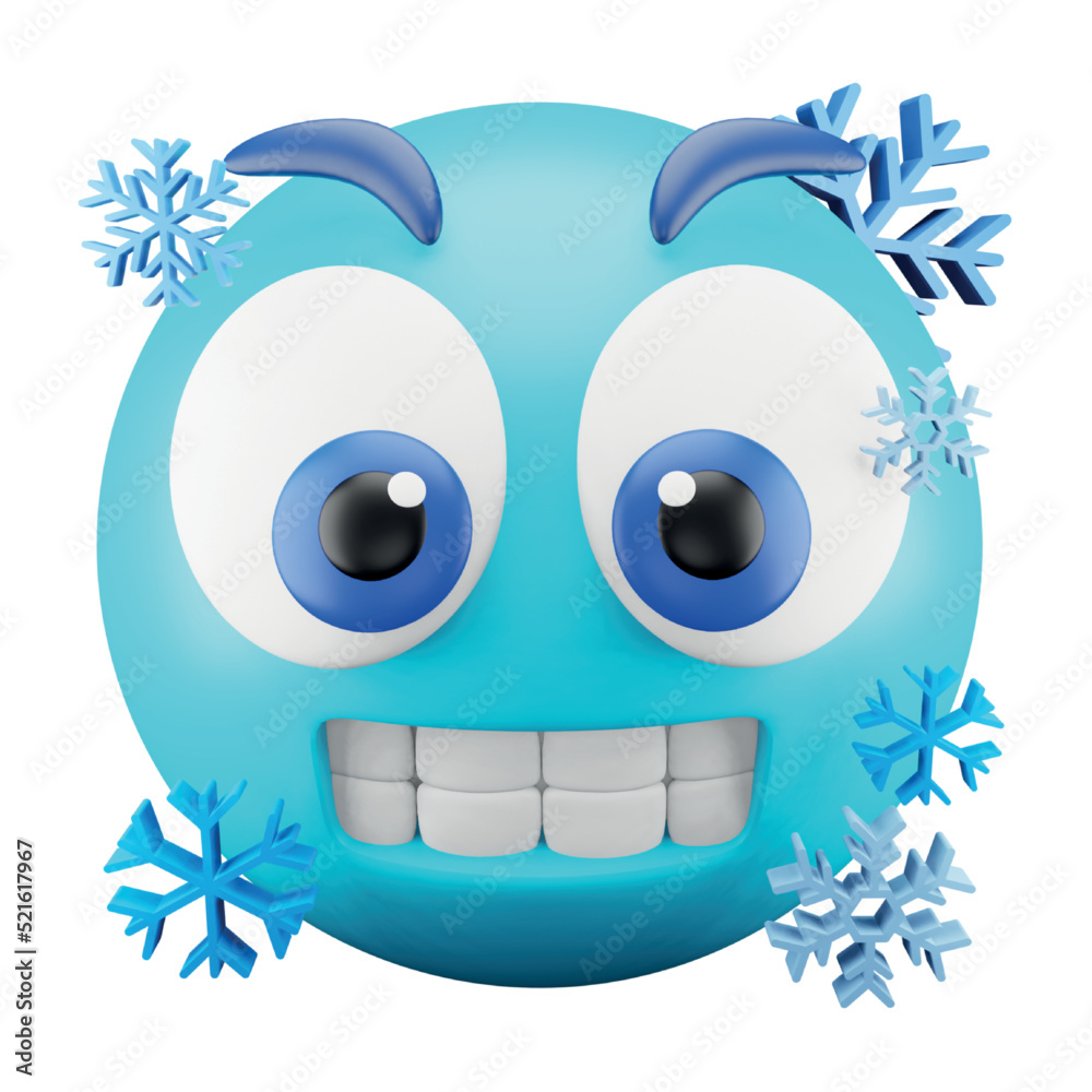 Snow cold emoji face 3d rendering isometric icon. Stock Vector | Adobe ...