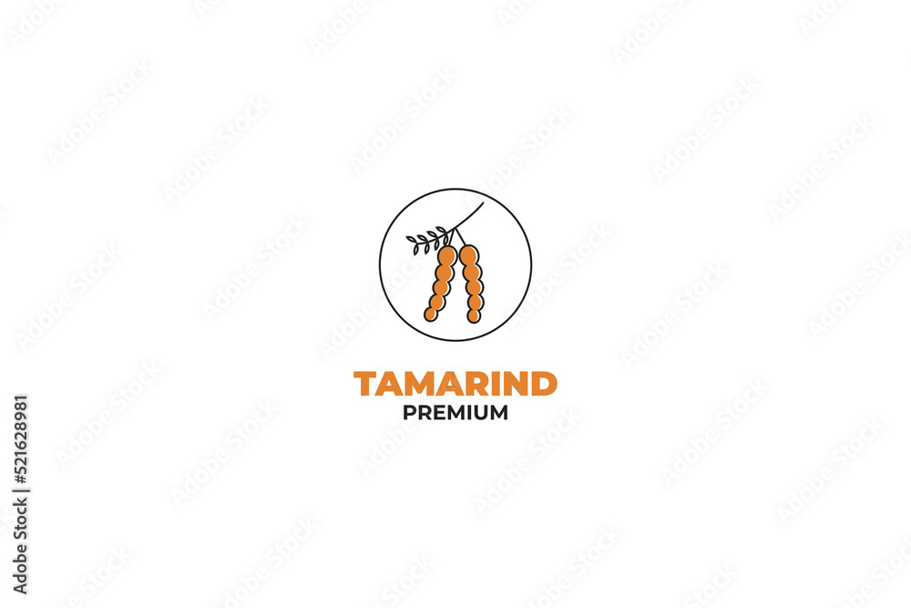 Flat illustration tamarind logo vector design idea Stock Vector | Adobe ...