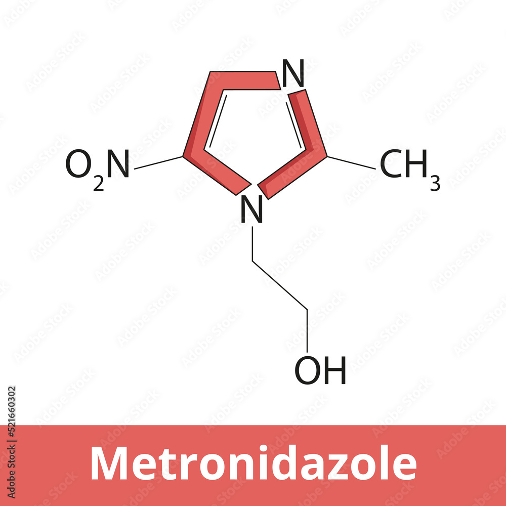 Metronidazole. An antibiotic and antiprotozoal medication used either ...
