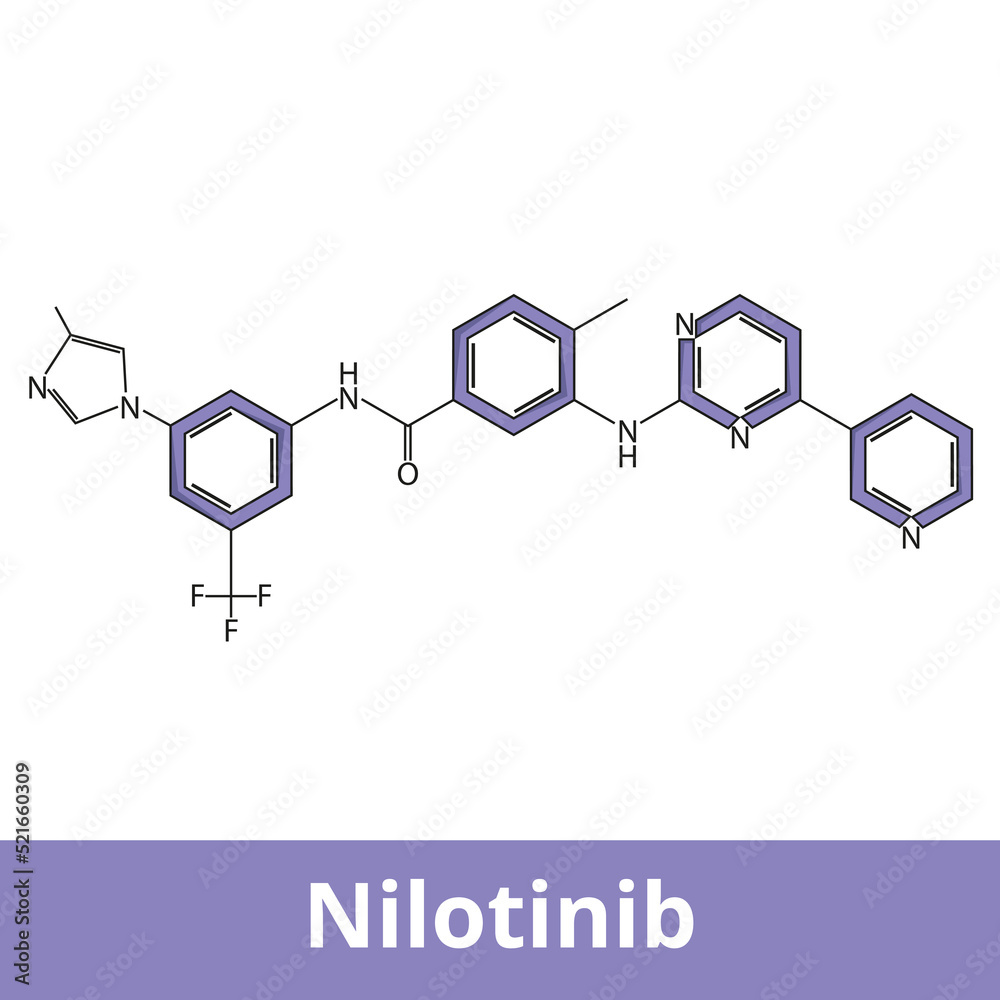 Nilotinib. A medication used to treat chronic myelogenous leukemia (CML ...