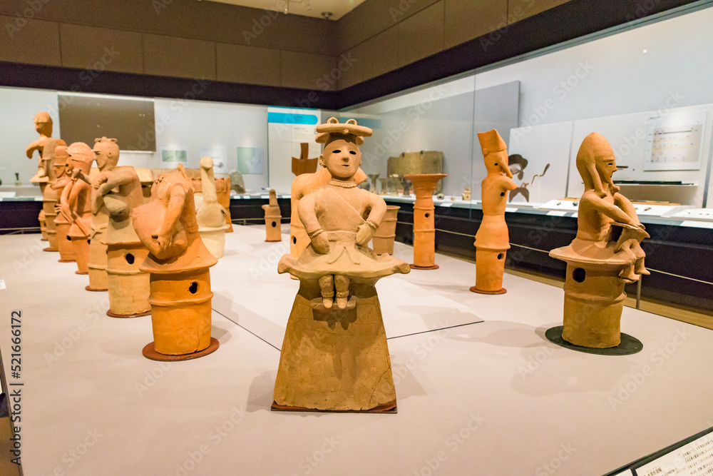 TOKYO, JAPAN - JUL 20, 2022: Tomb Sculptures (Haniwa):in the Tokyo ...