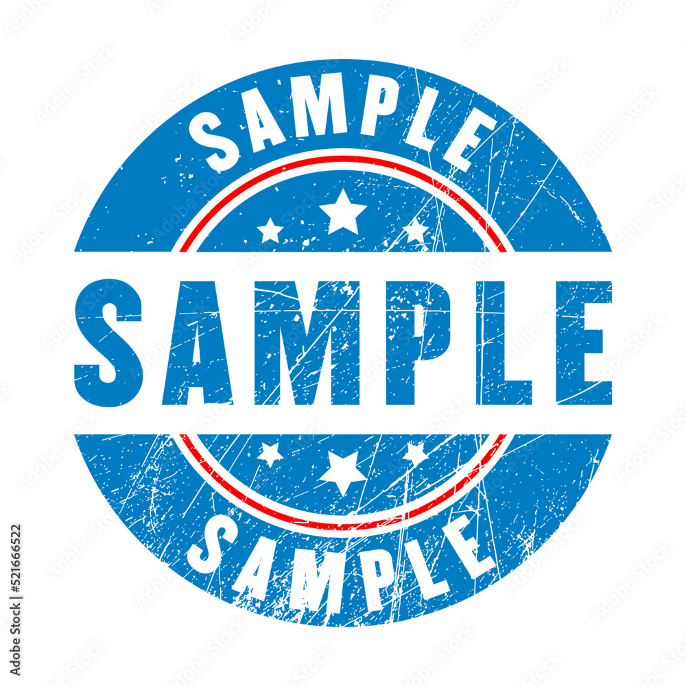 Sample rubber stamp vector illustration isolated on white background ...