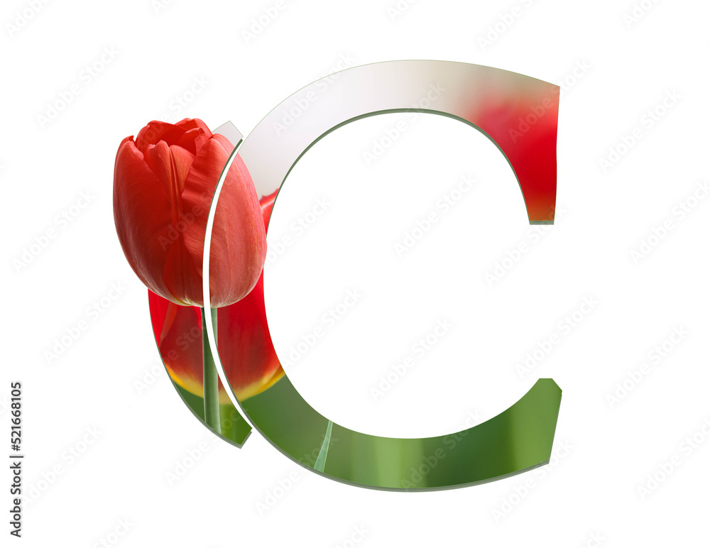 Flower font Alphabet, letter c, made of Real alive flowers with ...
