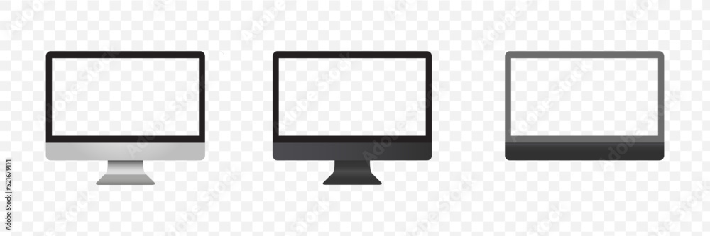 grey and black thin frame monitor Mockup in modern style with ...