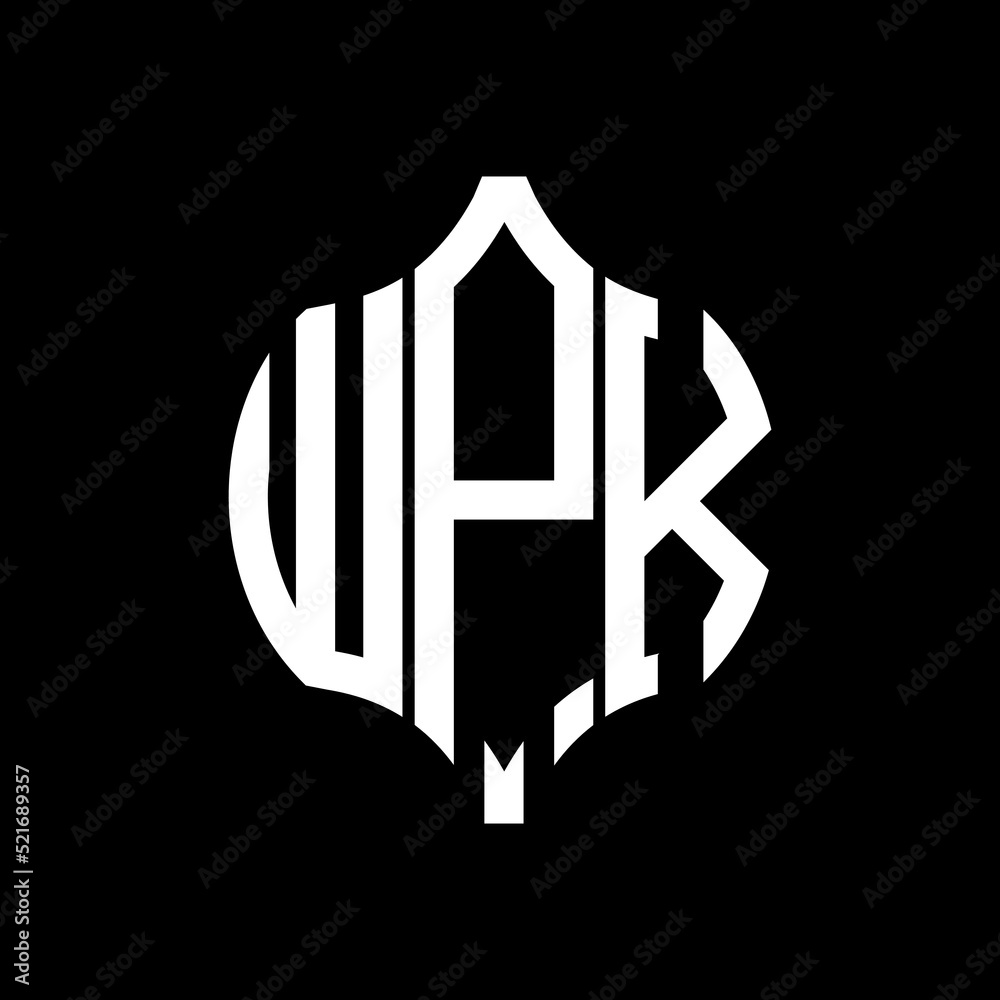WPK letter logo. WPK best black background vector image. WPK Monogram logo design for ...