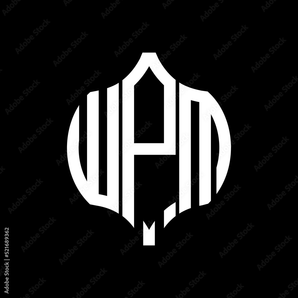 WPM letter logo. WPM best black background vector image. WPM Monogram ...