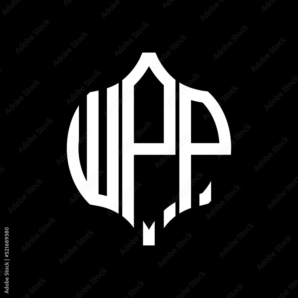 WPP letter logo. WPP best black background vector image. WPP Monogram ...