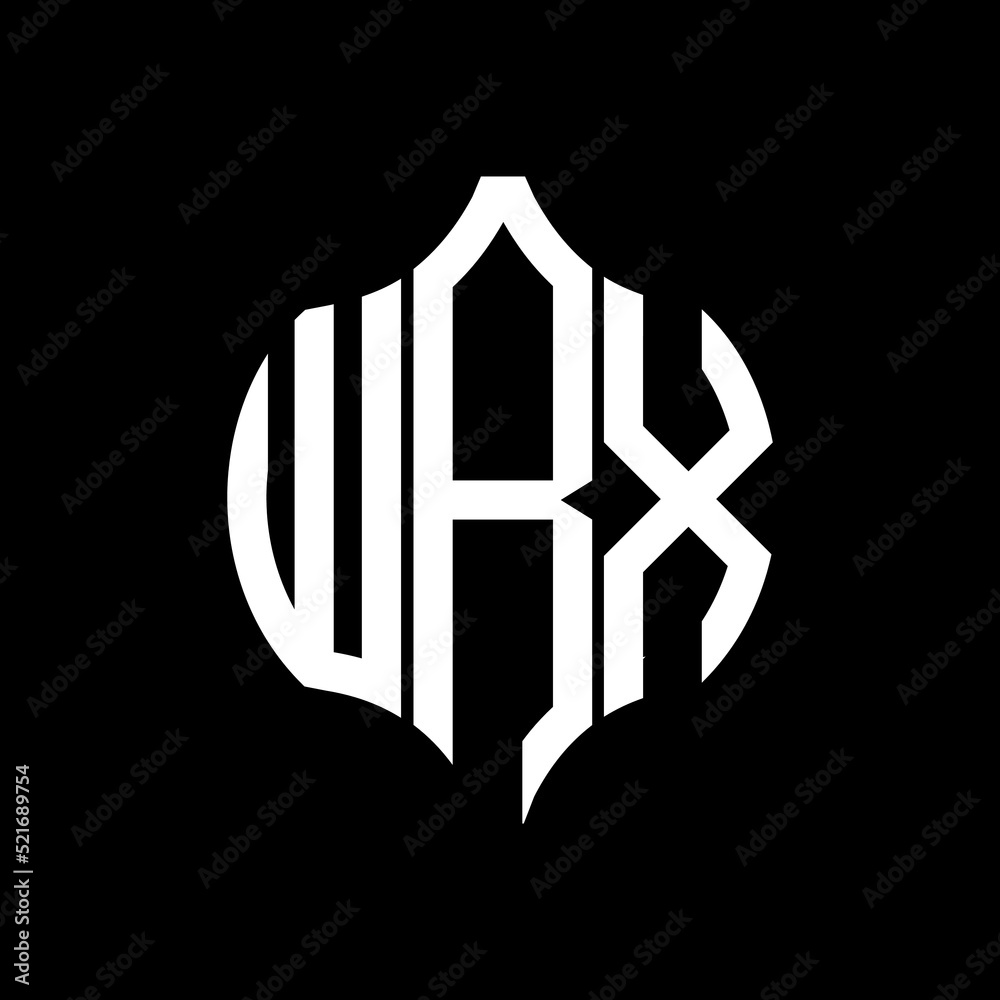 WRX letter logo. WRX best black background vector image. WRX Monogram ...