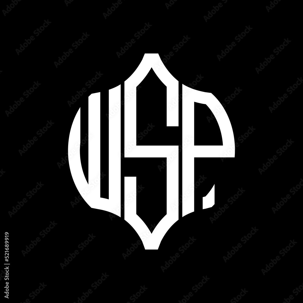 WSP letter logo. WSP best black background vector image. WSP Monogram ...