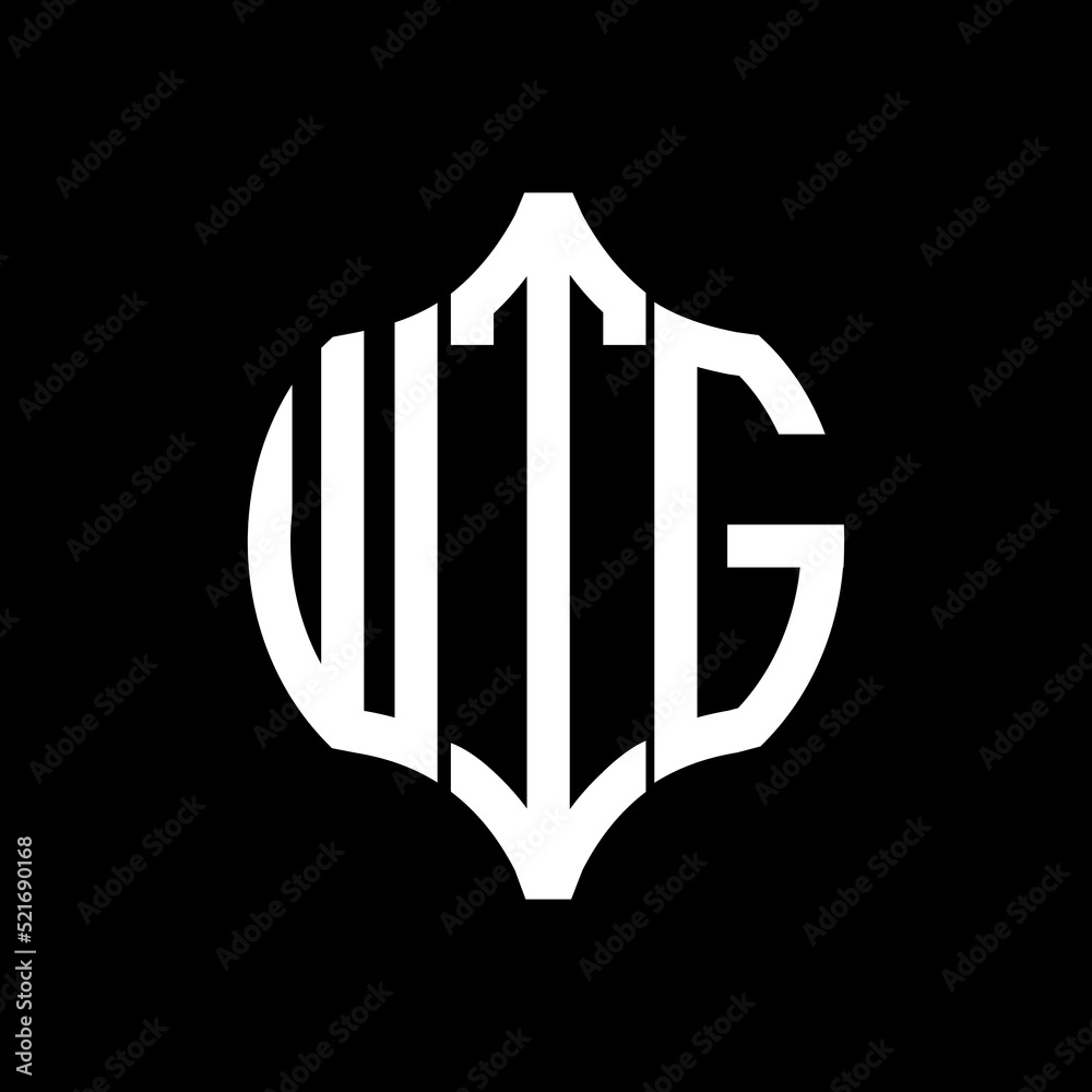 WTG letter logo. WTG best black background vector image. WTG Monogram ...