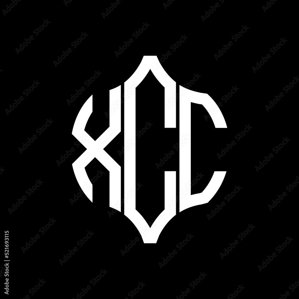 XCC letter logo. XCC best black background vector image. XCC Monogram ...