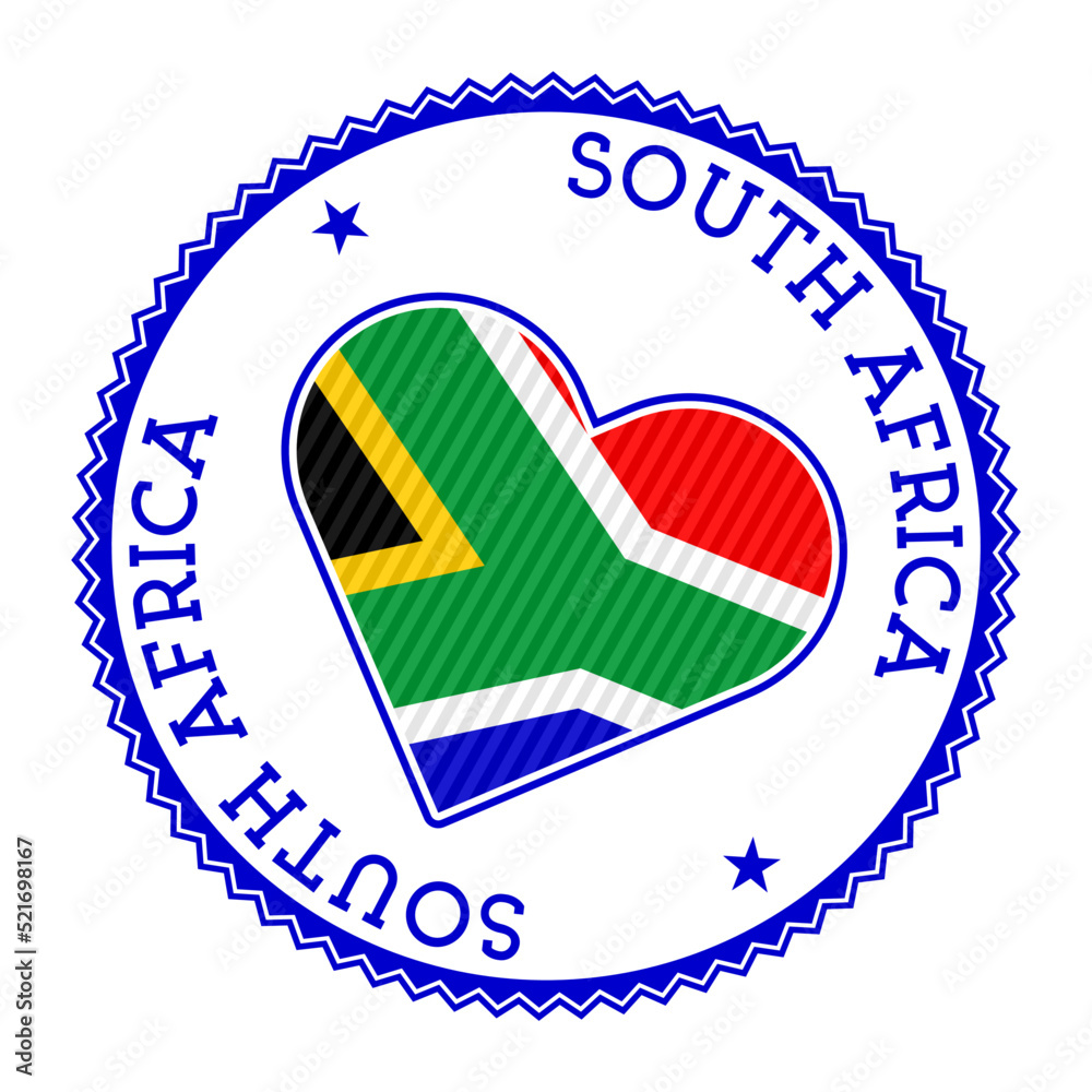 South Africa heart badge. Vector logo of South Africa beautiful Vector ...