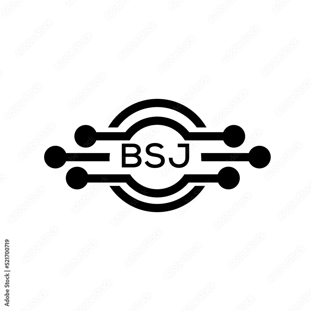 BSJ letter logo. BSJ best white background vector image. BSJ Monogram ...