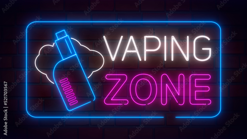 Vaping Zone Neon Sign Vape Neon Sign Light Banner Bright Night