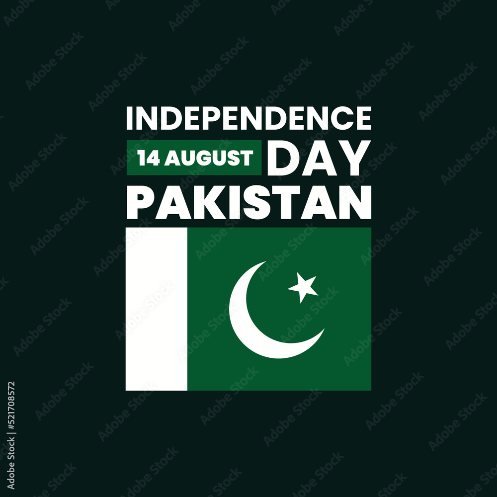 happy independence day Pakistan text design with pakistan national flag ...