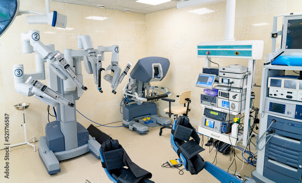 Scientific surgical robot da vinci. Modern robotic surgery equipment ...