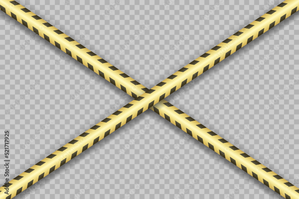 Warning Tape. Yellow And Black. Danger Tape. Stripe Border Set. Caution ...