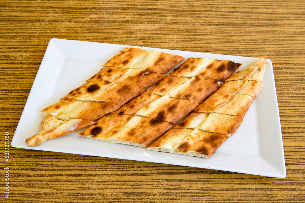 Kiymali pide. Turkish pide with minced meat. Turkish pizza mince pita ...