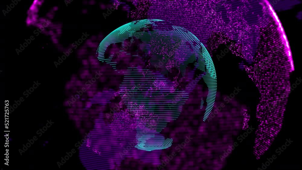 Global Network Connected animation of Global Business Network rotating ...