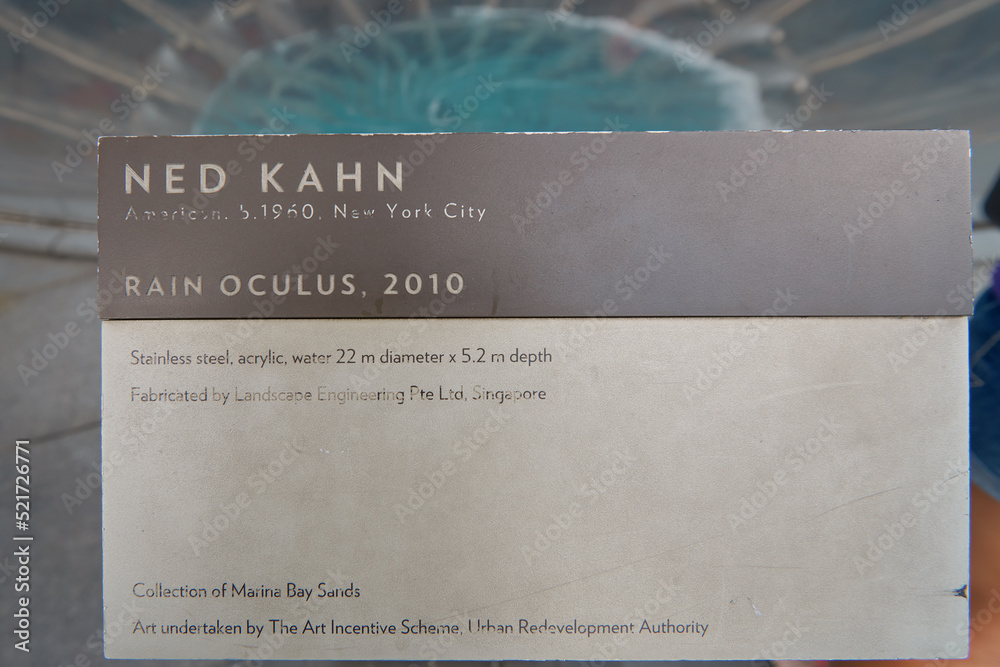 SINGAPORE - CIRCA NOVEMBER, 2015: close up shot of the Rain Oculus ...