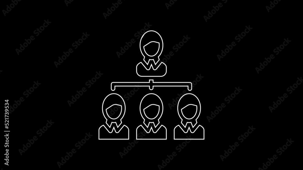 White line Business hierarchy organogram chart infographics icon ... White line Business hierarchy organogram chart infographics icon ...