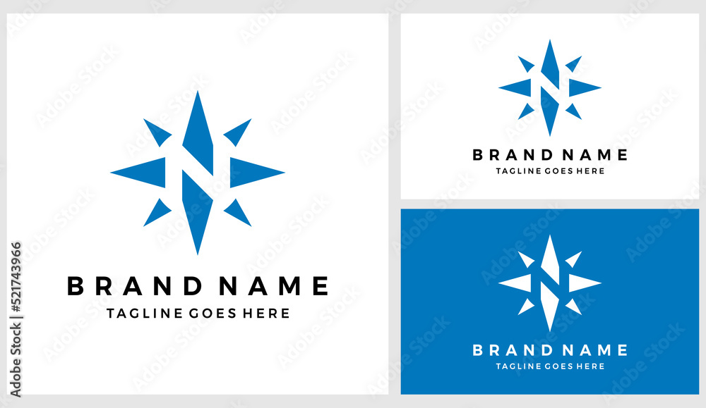 North compass logo design vector template Stock Vector | Adobe Stock