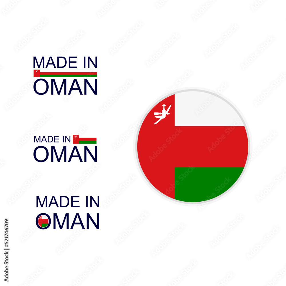 Made in Oman, Oman circle flag symbol design, vector illustration ...