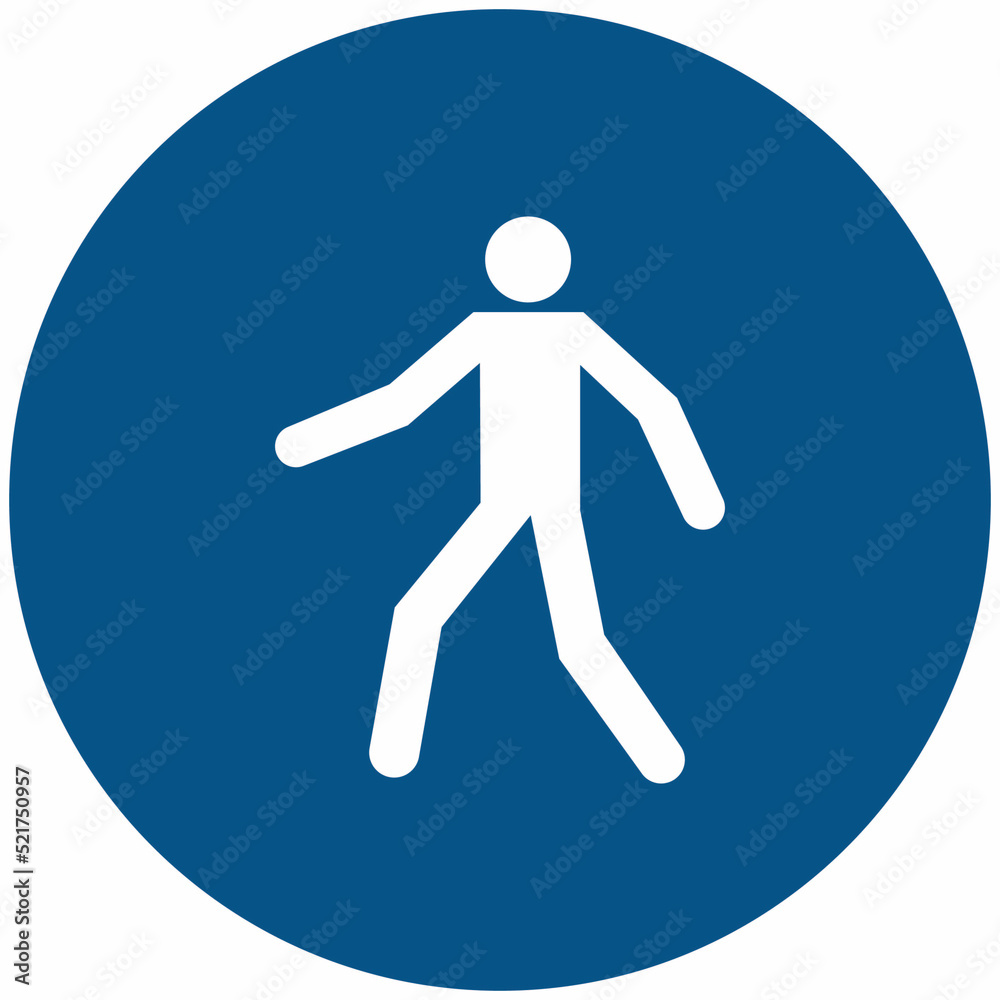 Mandatory sign Use walkway Stock Illustration | Adobe Stock